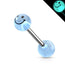 14 Gauge Hypoallergenic Luminescent Smiley Face Barbell - Cherry Diva